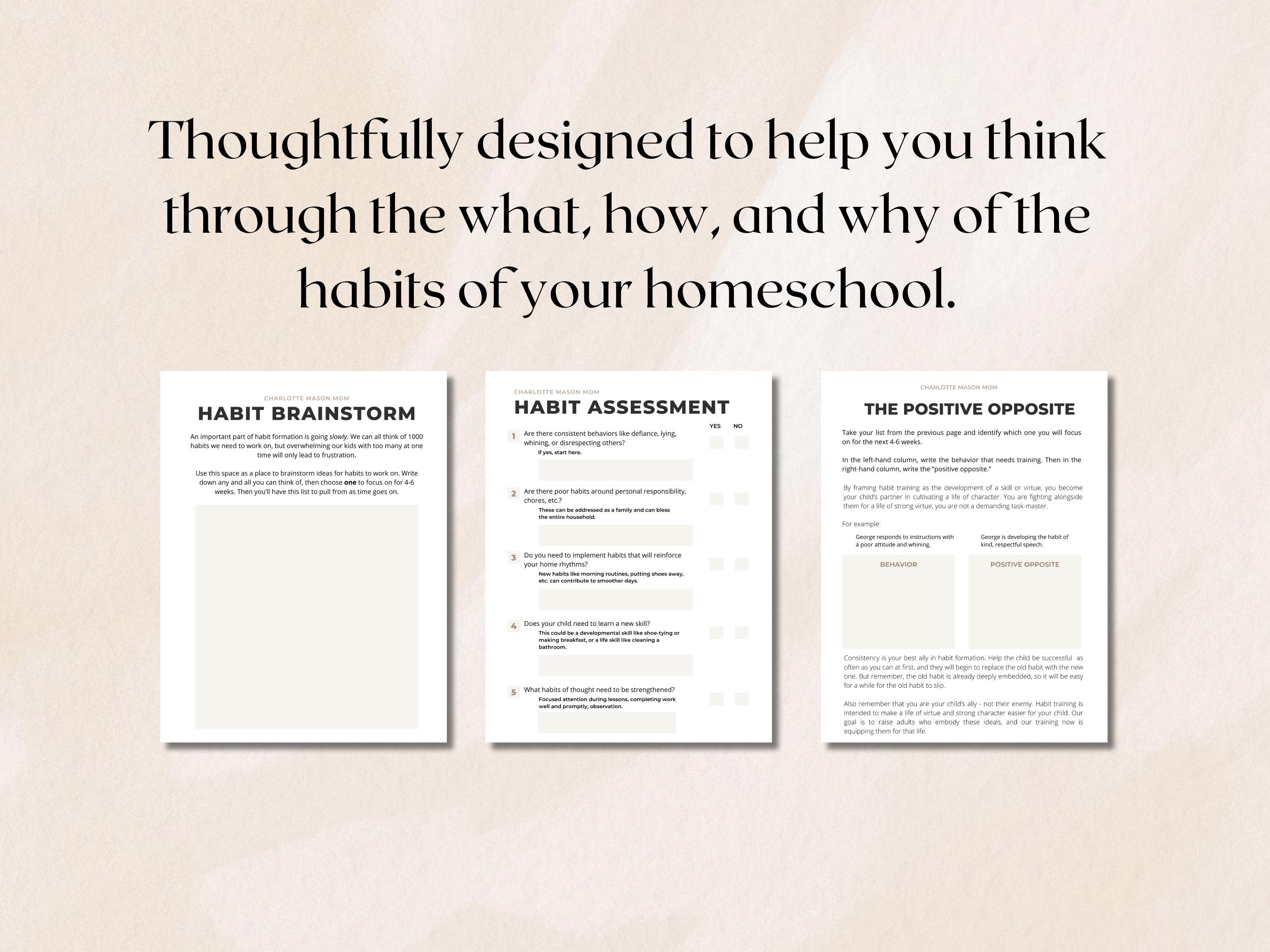 Charlotte Mason Habit Training Guide Charlotte Mason Homeschool Habit ...