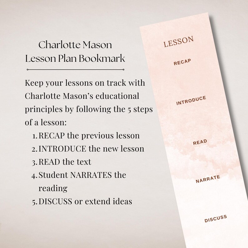Charlotte Mason Planner Lesson Plan Homeschool Bookmark Homeschool ...
