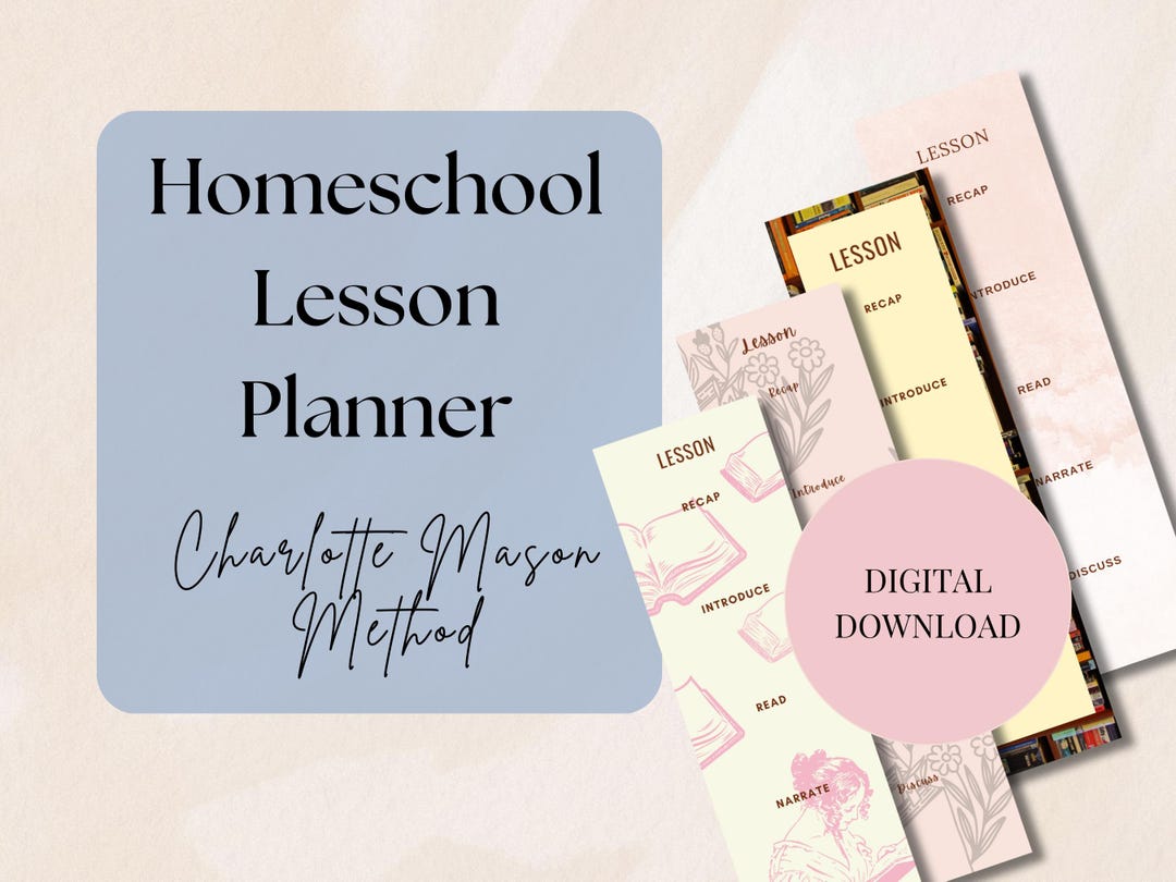 Charlotte Mason Homeschool Planner Lesson Plan Bookmark Homeschool ...