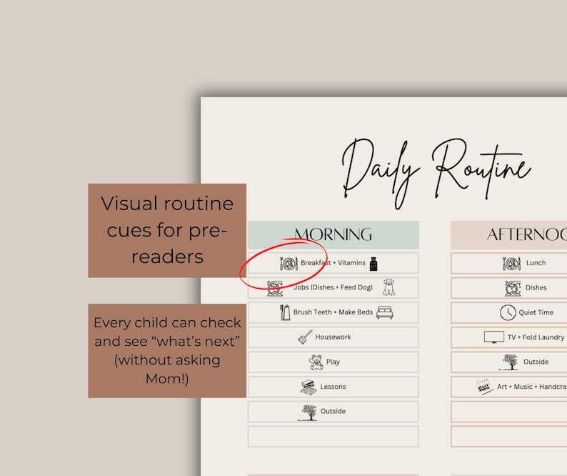 Homeschool Routine Chart Printable Editable Daily Routine Canva ...