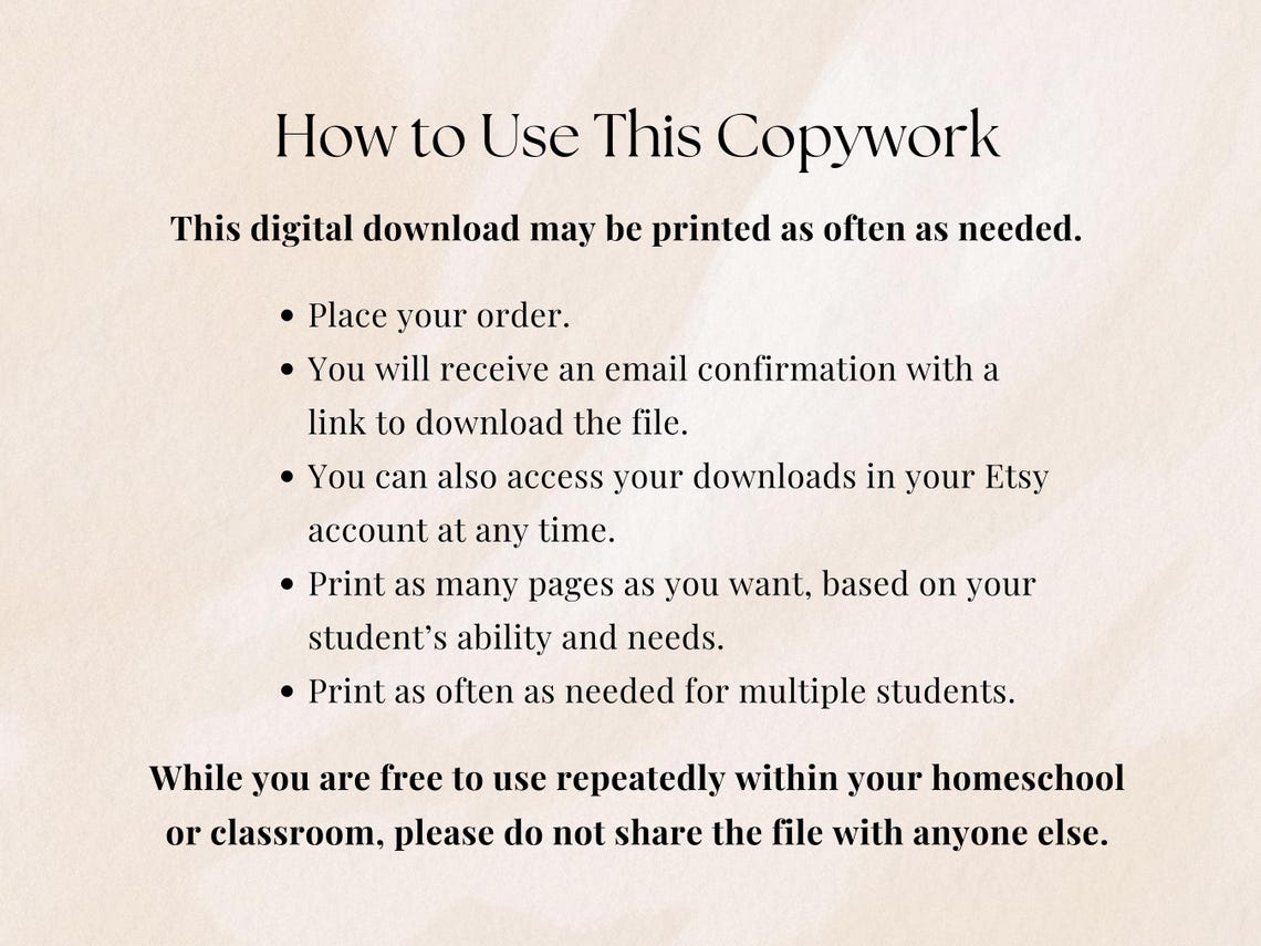 Handwriting Worksheet Printable Kindergarten Copywork First Grade ...
