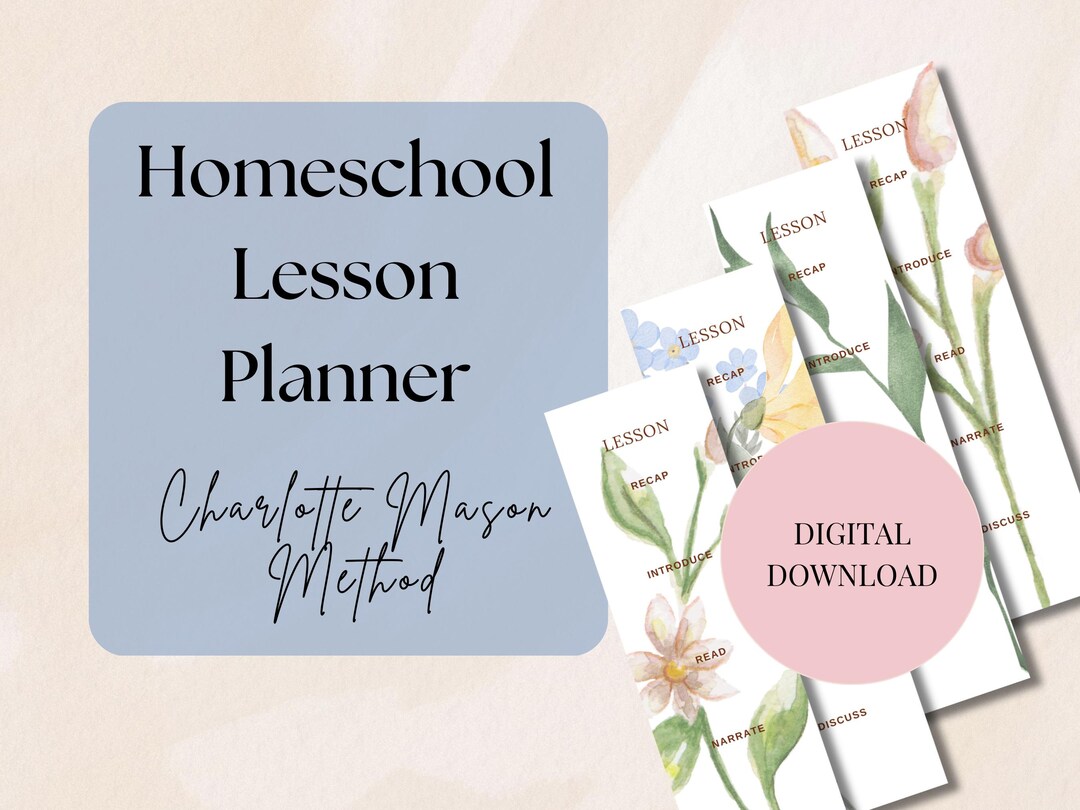 Homeschool Planner Lesson Plan Bookmark Charlotte Mason Homeschool ...