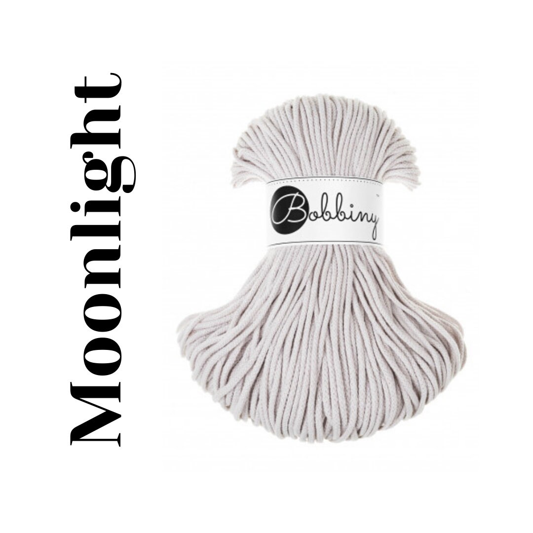 Bobbiny Moonlight 3mm Braided Cord 100 M Light Gray Macrame & Crochet ...