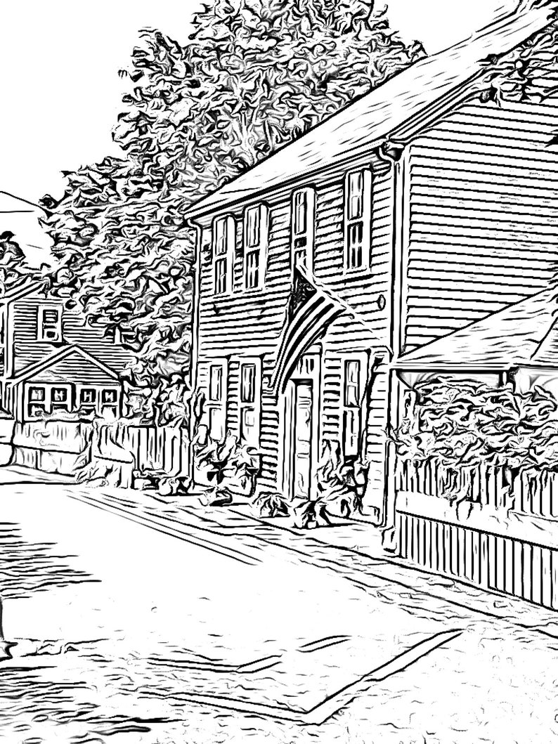Digital Printable Coloring Pages for Adults Nantucket Island Digital ...