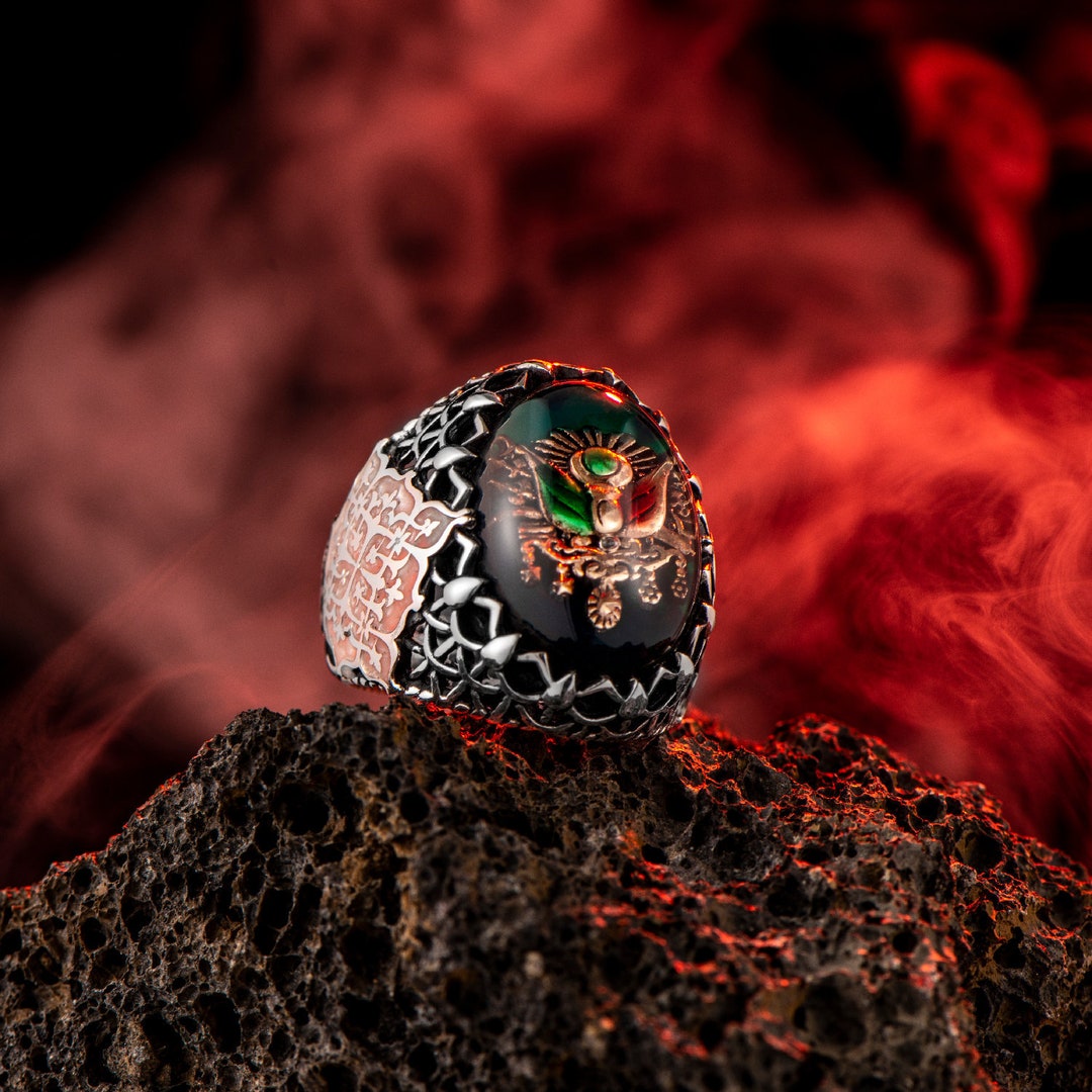 Sterling Silver Ring, Signet Men Ring, Ottoman Man Ring, Vİntage ...