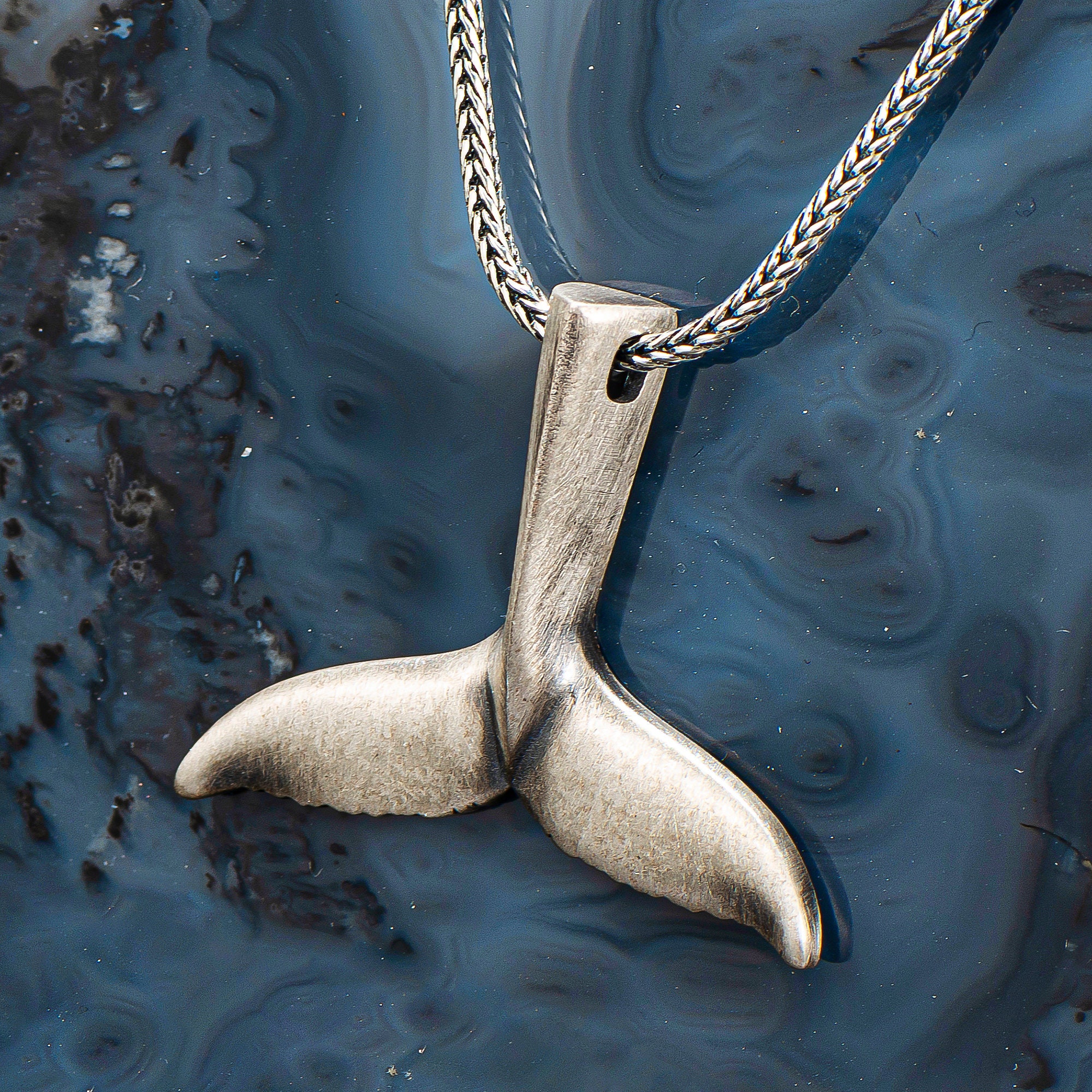 925 Silver Whale Tale Necklace Men Silver Pendant Birthday - Etsy UK