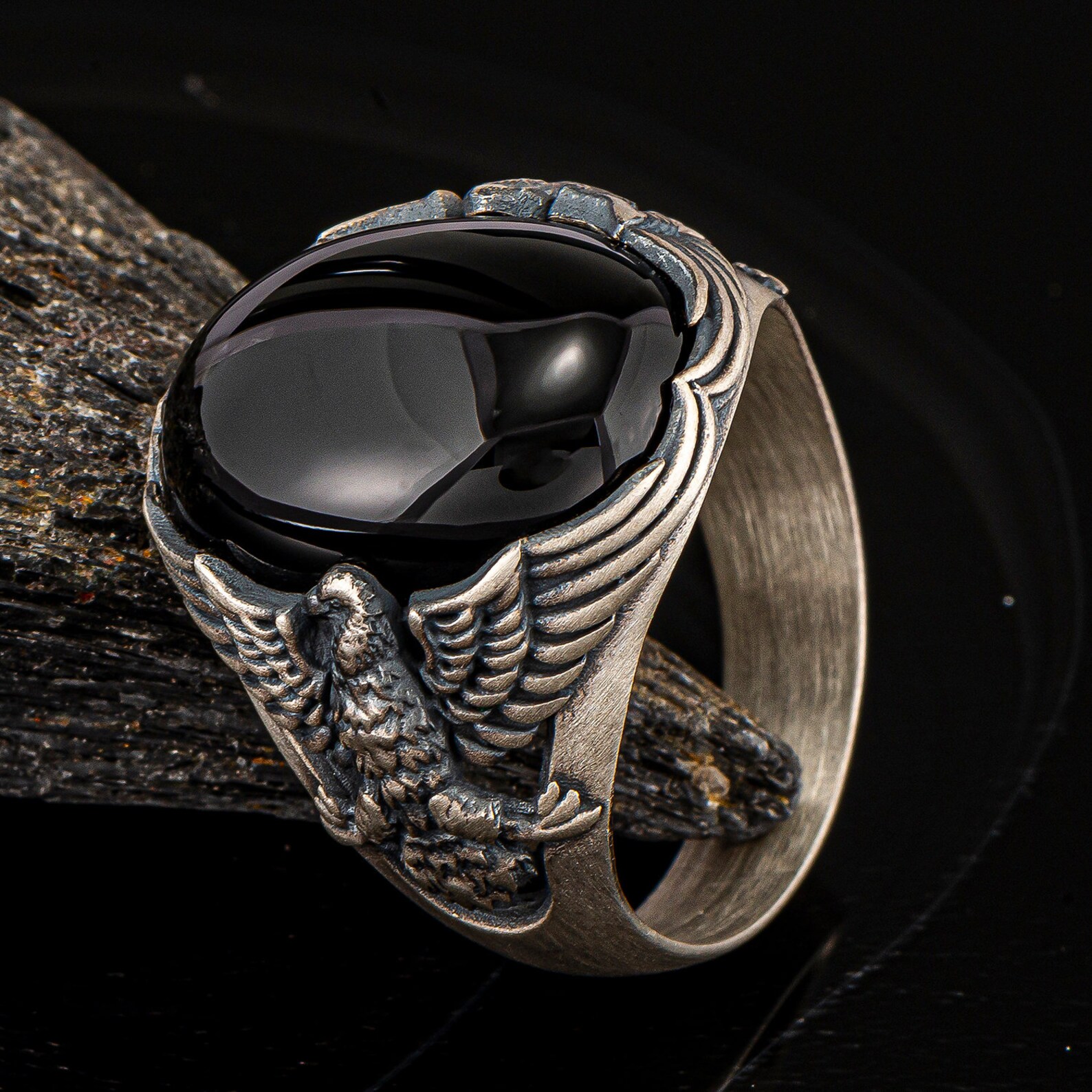 Silver Eagle Ring Red Agate Men Ring Oxidized Eagle Ring - Etsy