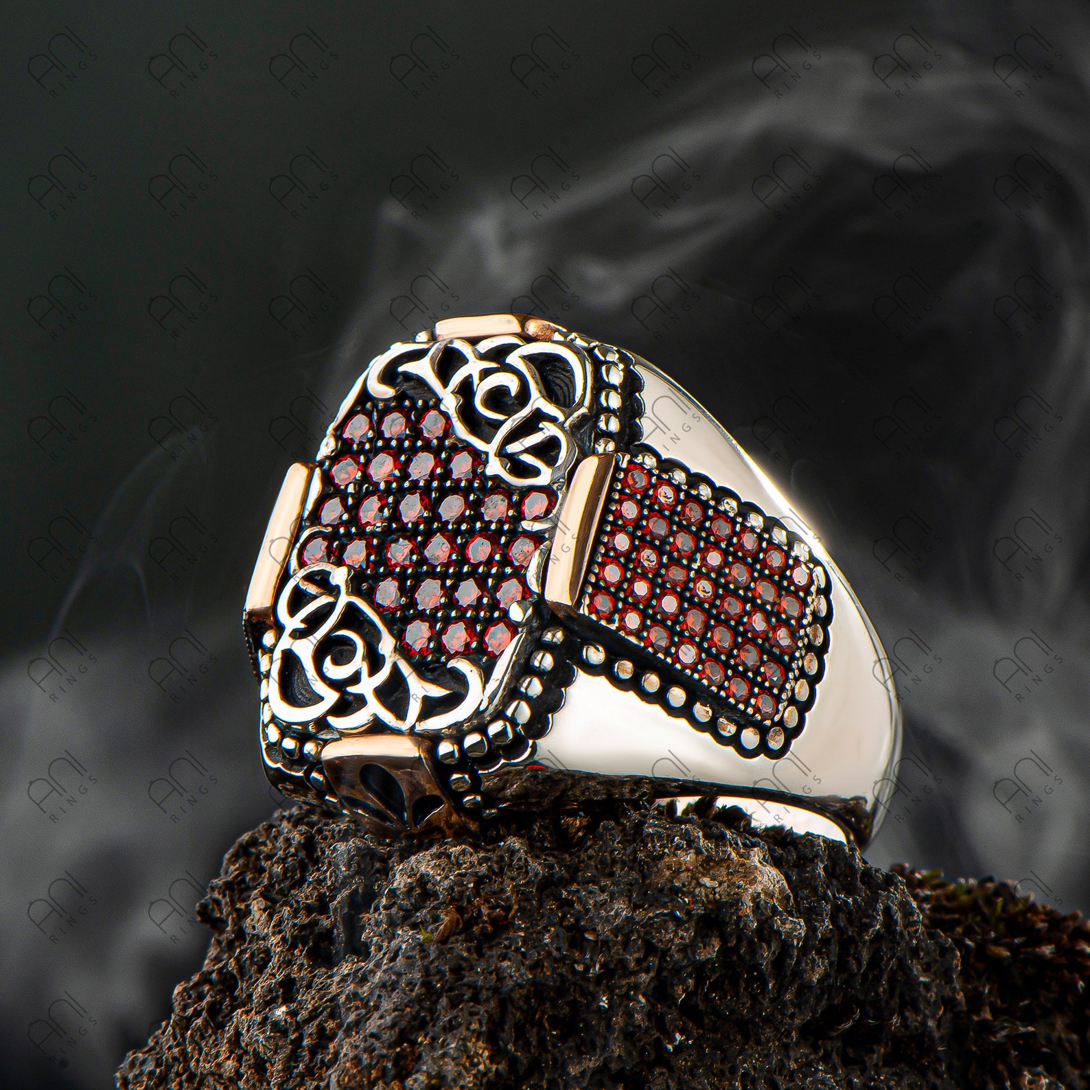 Black Zircon Silver Men Ring Handmade Sterling Silver Ring - Etsy