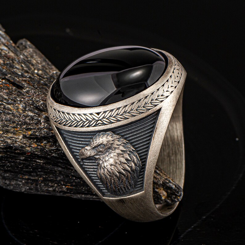 Mens Eagle Ring Oval Turquoise Men Ring American Eagle Head | Etsy
