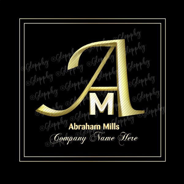 Instant Download DIY Premade Initial Name Logo, Initial Gold A and M ...