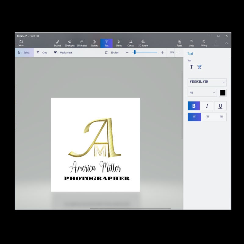 Instant Download DIY Premade Initial Name Logo, Initial Gold A and M ...