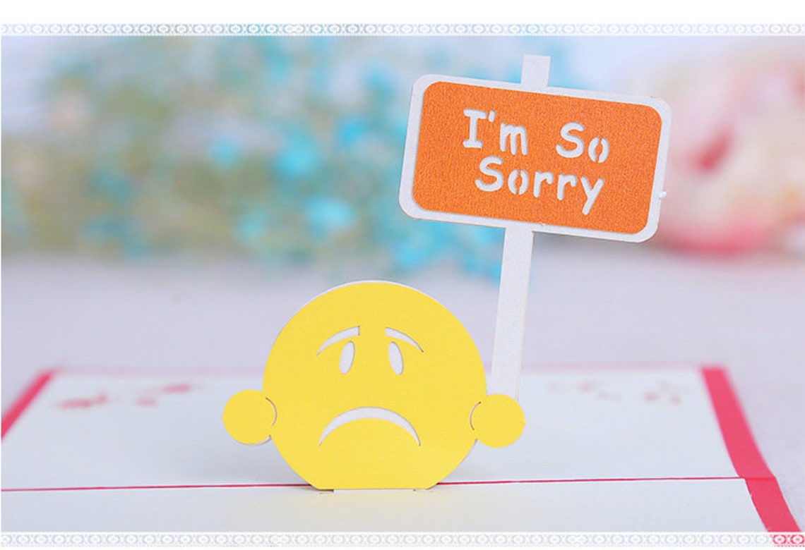 Sorry Pop up 3D Card Special Occasions - Etsy