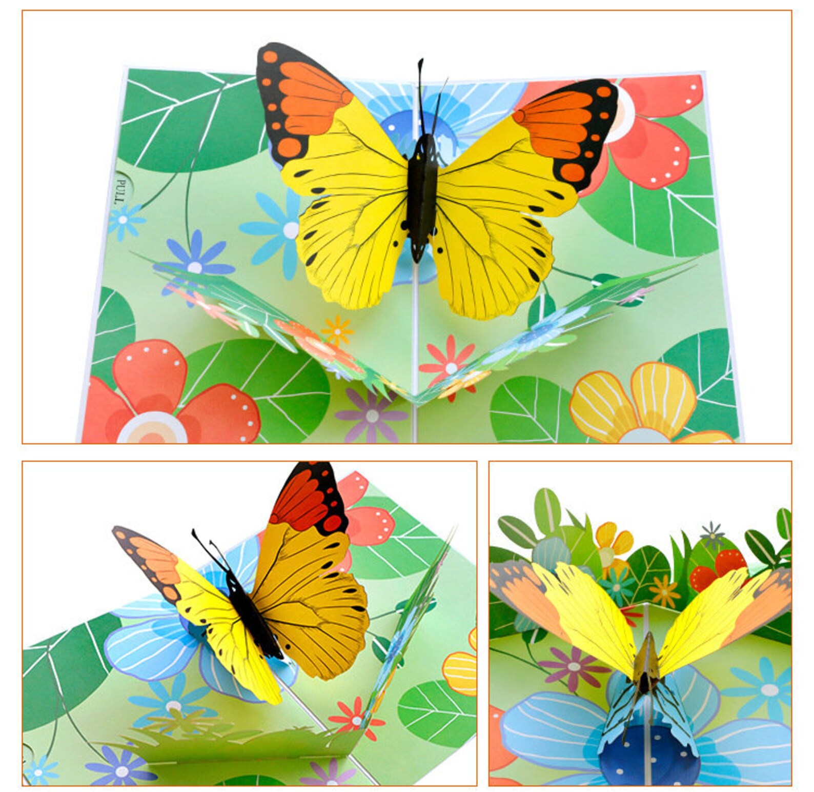 Butterfly in Flowers Pop Up 3D Card Special Occasion | Etsy