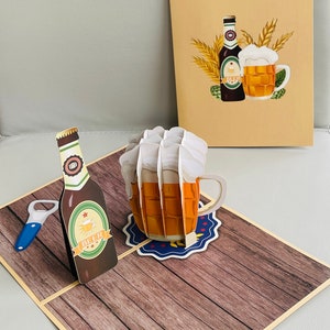 Beer - Pop up 3D Card Birthday Fathers Day Love Hobby - Etsy UK