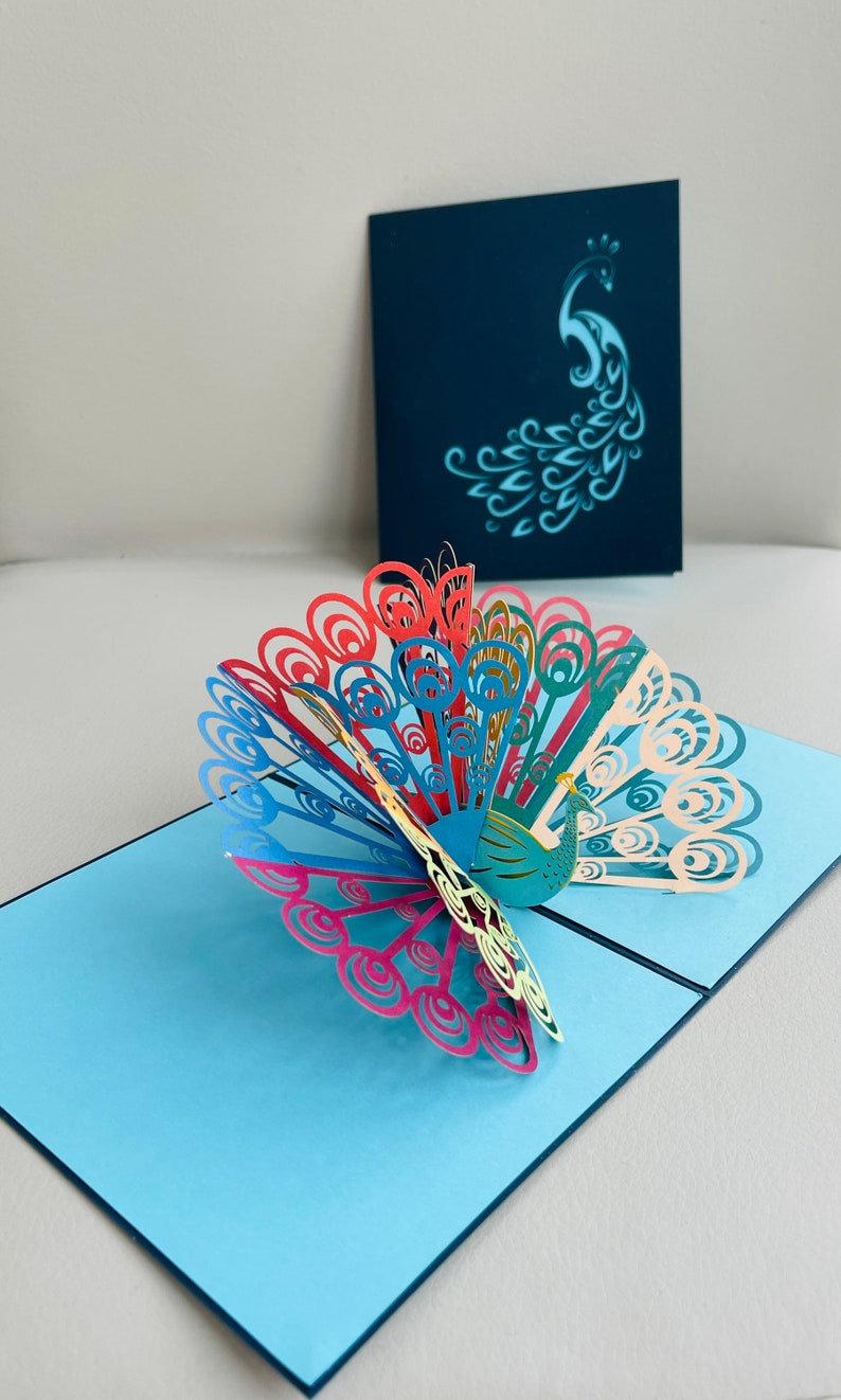 Peacock - Pop up 3D Card Special Occasion Birthday - Etsy