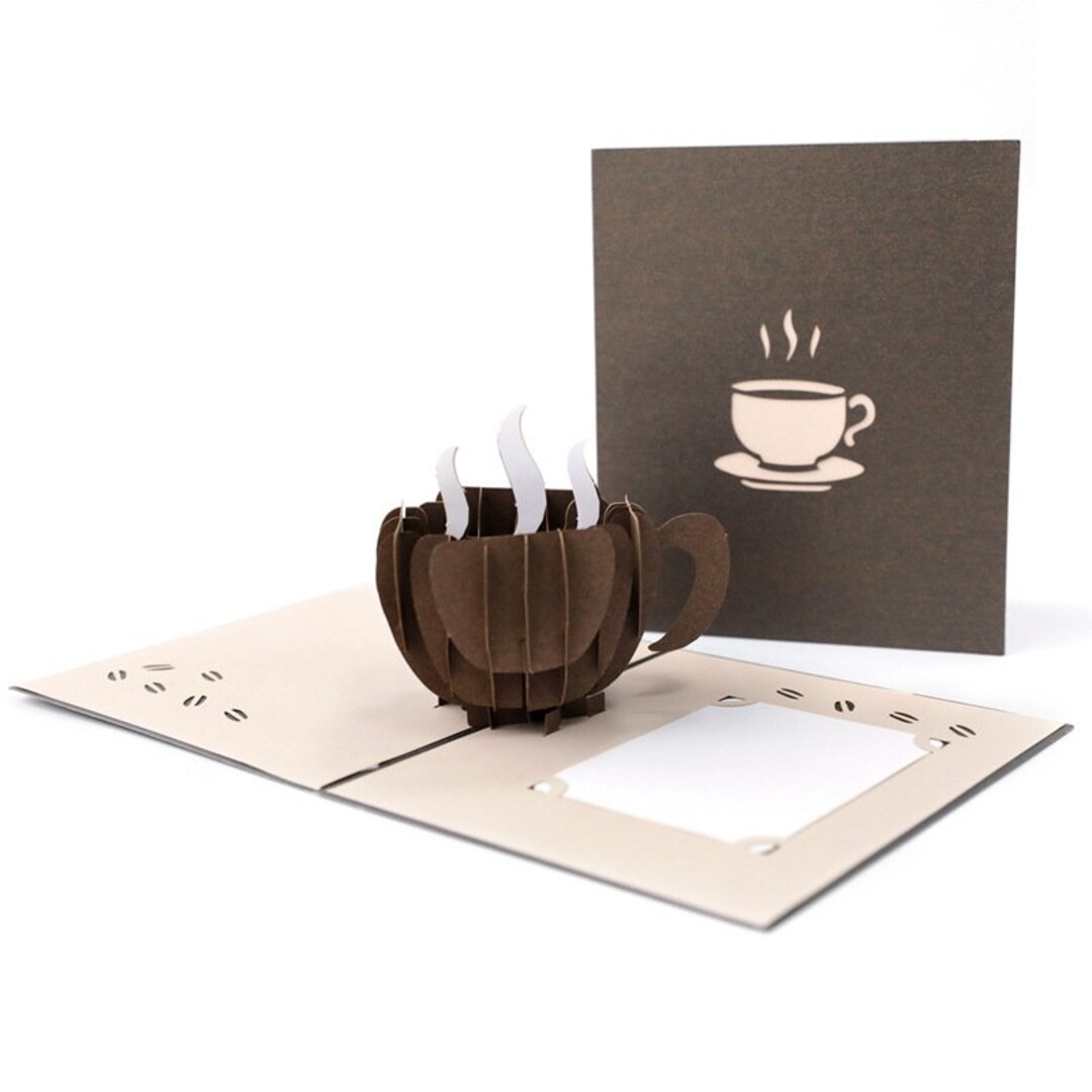 Coffee Tea Lover - Pop up 3D Card Special Occasion Hobby Birthday - Etsy UK
