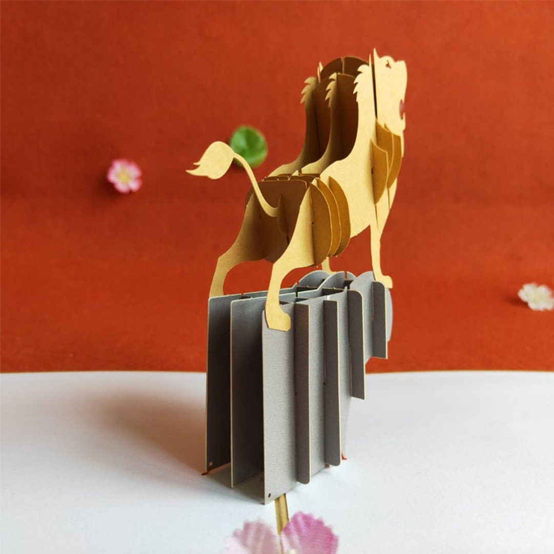 Lion Pop up 3D Card Birthday Fun Special Occasion - Etsy