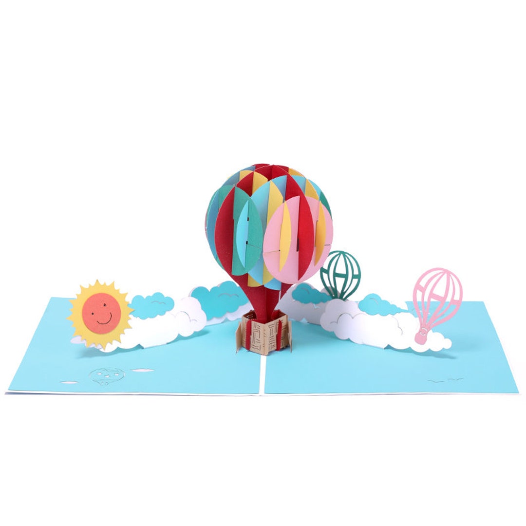 Hot Air Balloon - Pop up 3D Card Special Occasion Fun Birthday - Etsy UK