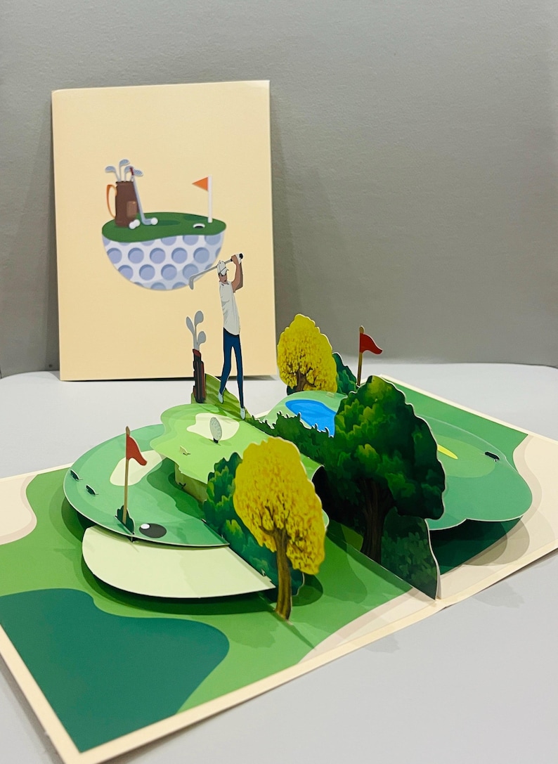 Golf - Pop up 3D Card Special Occasion Hobby Fun Birthday - Etsy