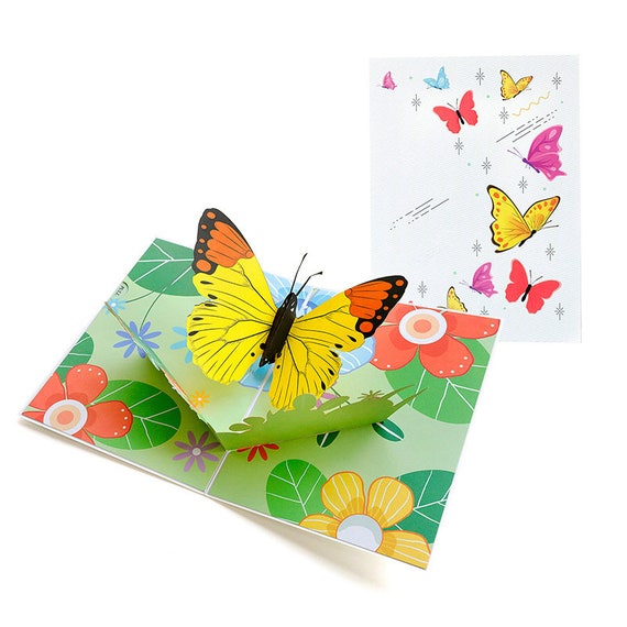 Butterfly in Flowers Pop up 3D Card Special Occasion - Etsy
