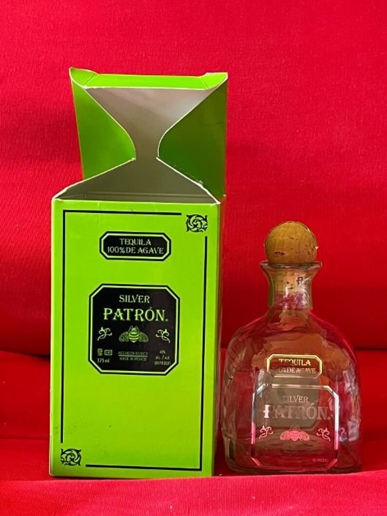 Patron Silver Tequila 100% De Agave 375ml Empty Bottle - Etsy