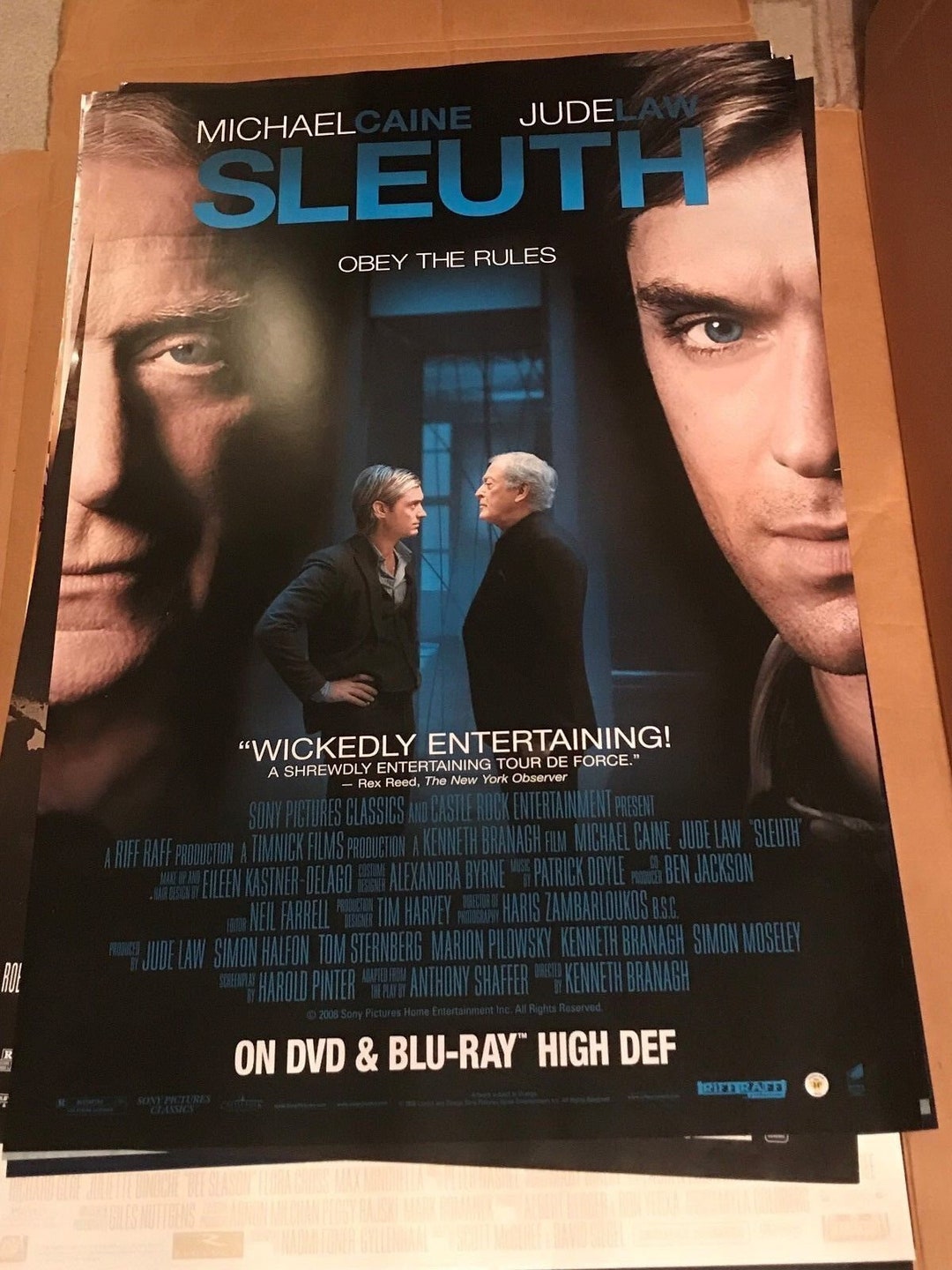 SLEUTH - Michael Caine -jude Law Poster - 27 X 40 INCH B3 - Etsy SLEUTH - Michael Caine -jude Law Poster - 27 X 40 INCH B3 - Etsy