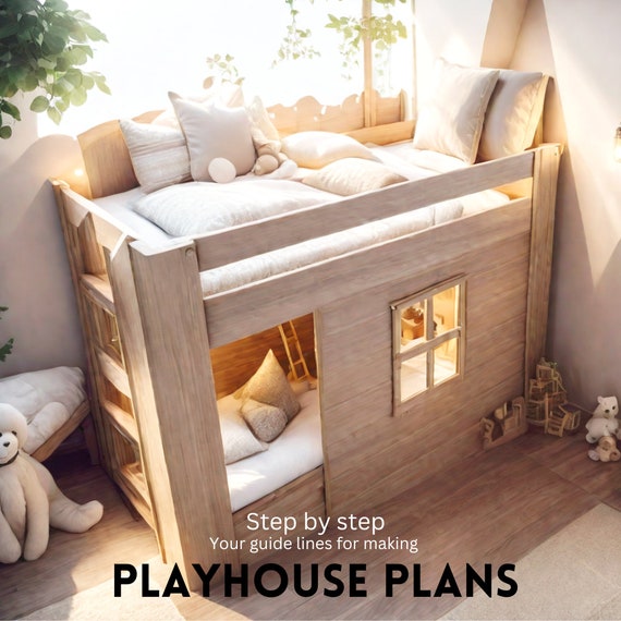 Bunk Bed Playhouse Plans Step by step Instructions Digital Download Etsy Canada
