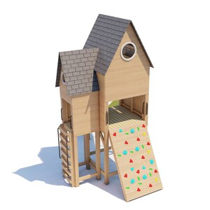 Adventure Playhouse With Climbing Wall, Slide & Ladder - Kids Outdoor ...