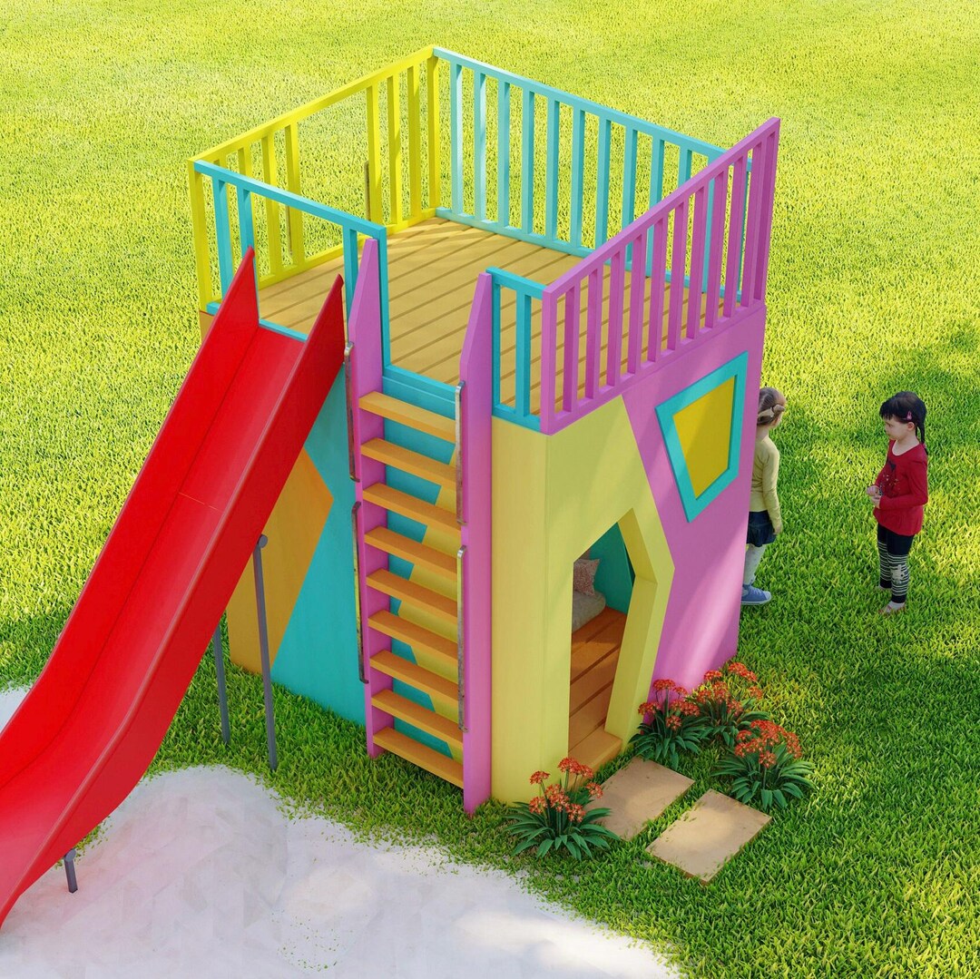 Colorful Modern Playhouse Plans - Digital Download - Etsy
