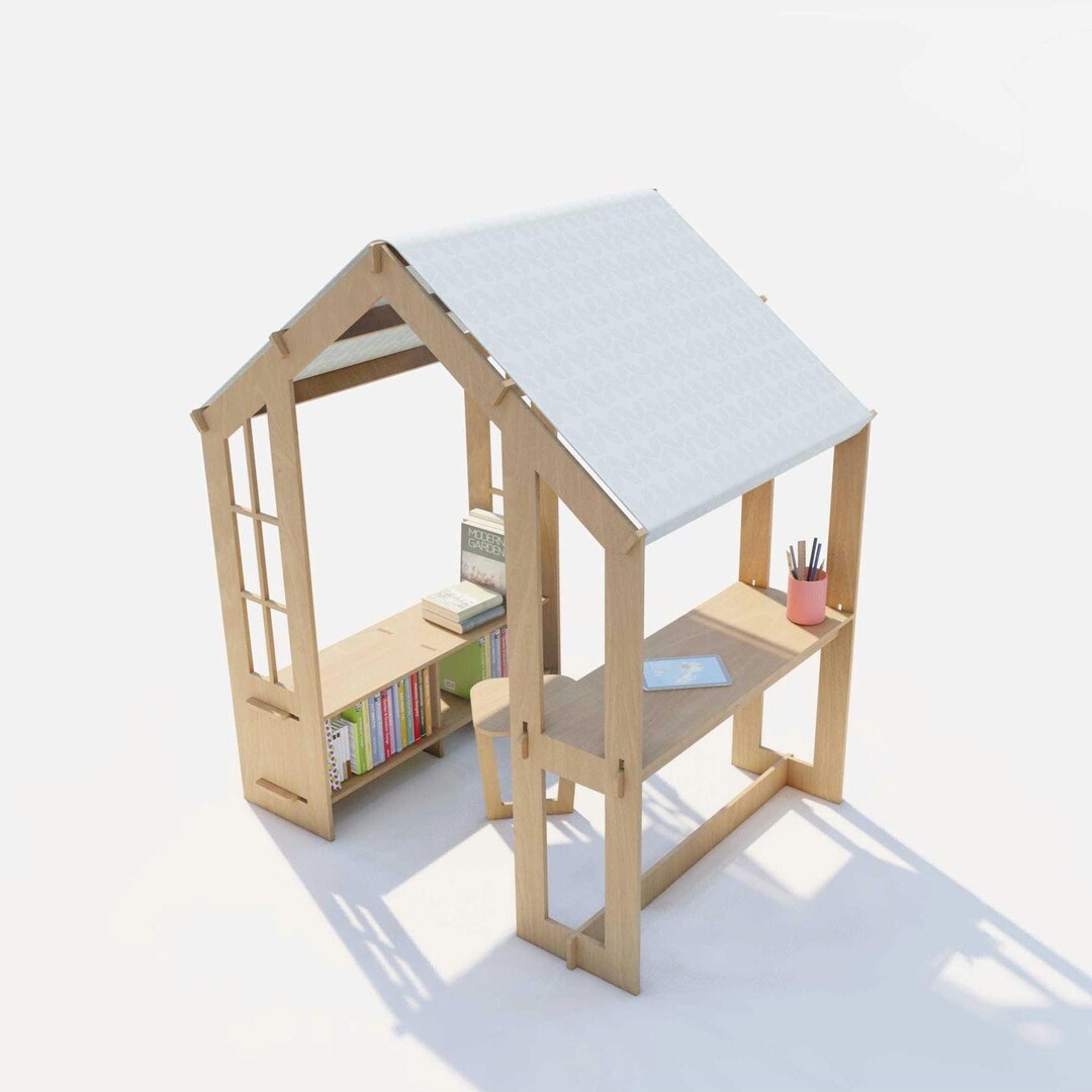 Cozy House Kids Desk & Reading Nook Plans - CNC Plans- Pdf, Dxf, Dwg - Etsy