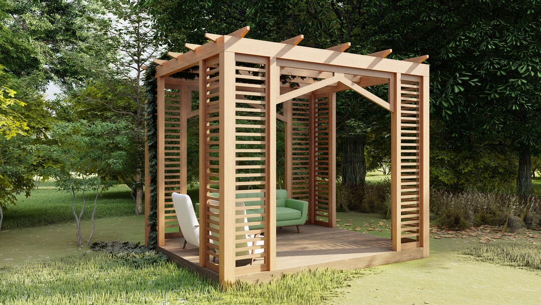 PERGOLA PLANS 12 X 12 Ft / Step-by-step Instructions, Digital Download ...