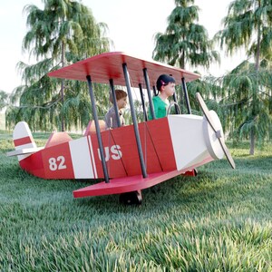 Playhouse Plans 83 X 118, DIY Wooden Airplane Shape Playhouse, Step-by ...