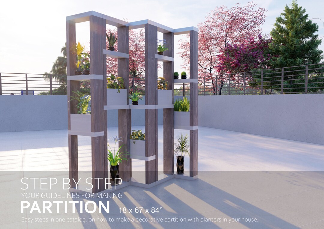Partition Wall With Planters / 1 6 X 5 7 / Step-by-step Instructions ...