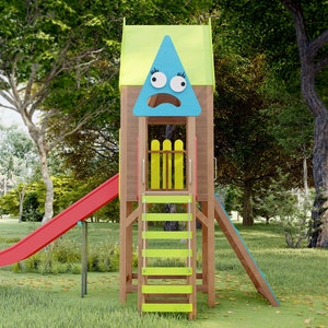 Playhouse for Kids, a Playhouse With Slide and Climbing Ramps, Step-by ...