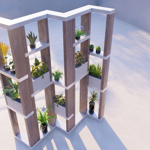 Partition Wall With Planters / 1 6 X 5 7 / Step-by-step - Etsy