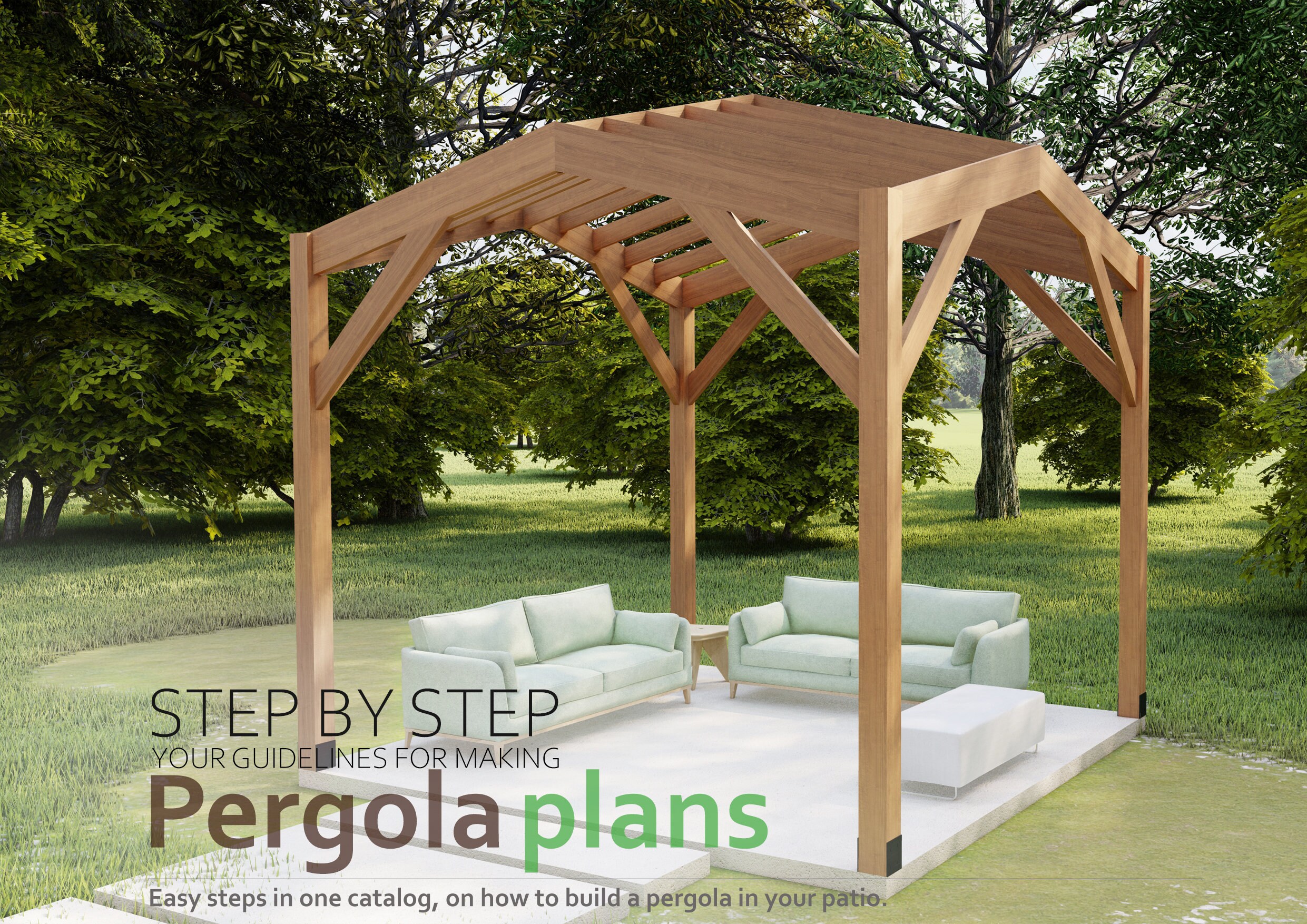 PERGOLA PLANS 12 X 12ft / Digital Downlaod - Etsy