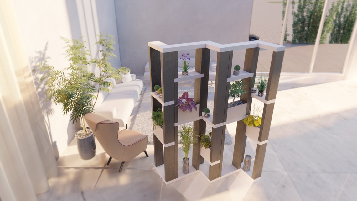 Partition Wall With Planters / 1 6 X 5 7 / Step-by-step - Etsy