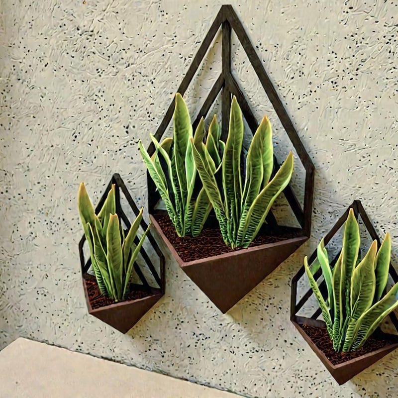 Geometric Wall Planters - Etsy