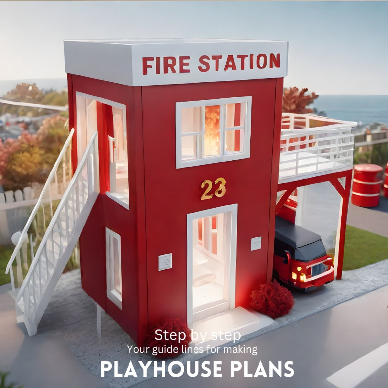 Firehouse Playhouse PDF - Downloadable Plans for a Backyard Fire ...