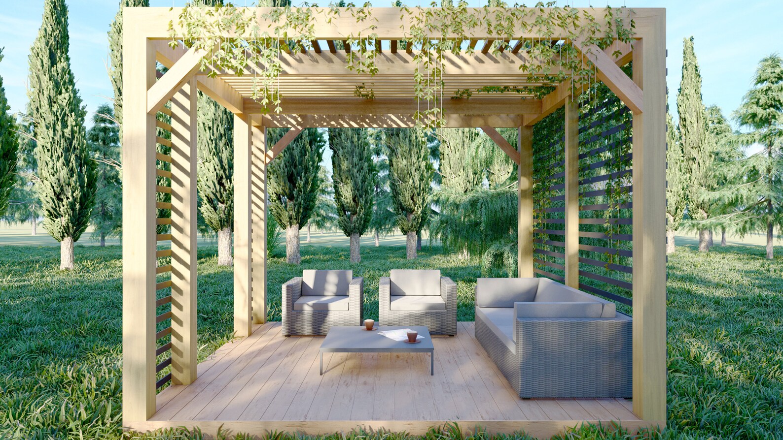 MODERN PERGOLA Plans 12' X 12' / Step-by-step - Etsy