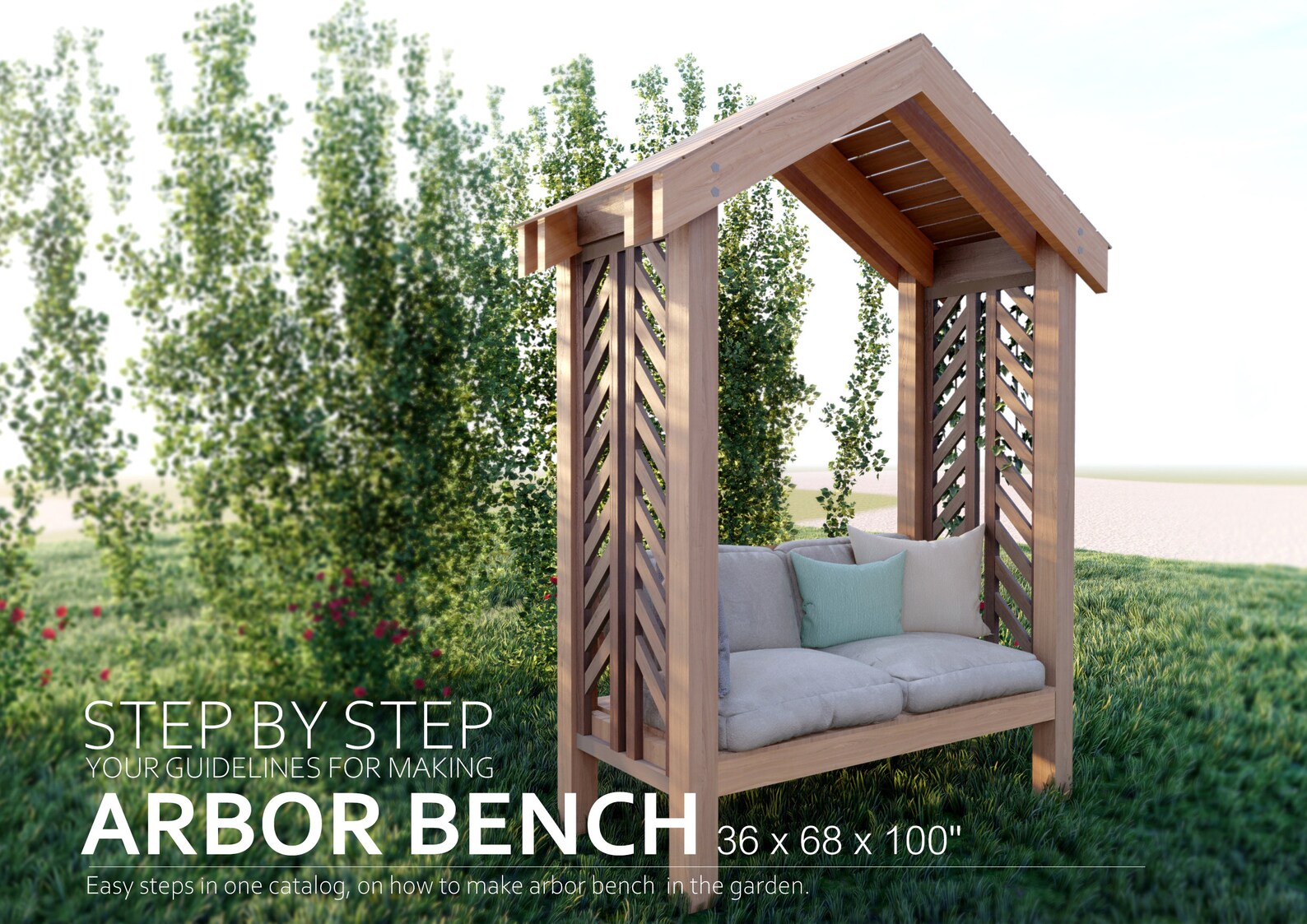 Arbor Bench Plans 3 X 5 8 / Step-by-step Instructions - Etsy