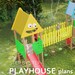 Playhouse Plans, Happy Triangles Playhouse With Slide, Swings, and ...