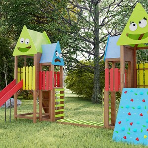Playhouse for Kids, a Playhouse With Slide and Climbing Ramps, Step-by ...