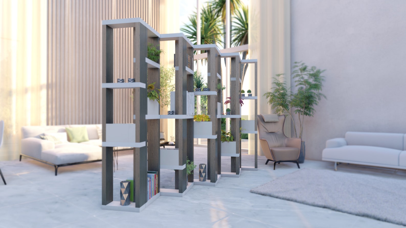 Partition Wall With Planters / 1 6 X 5 7 / Step-by-step - Etsy