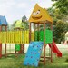Playhouse Plans, Happy Triangles Playhouse With Slide, Swings, and ...