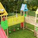 Playhouse Plans, Happy Triangles Playhouse With Slide, Swings, and ...