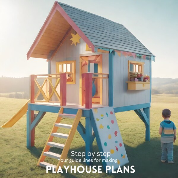 Outdoor Playhouse Plans - Etsy
