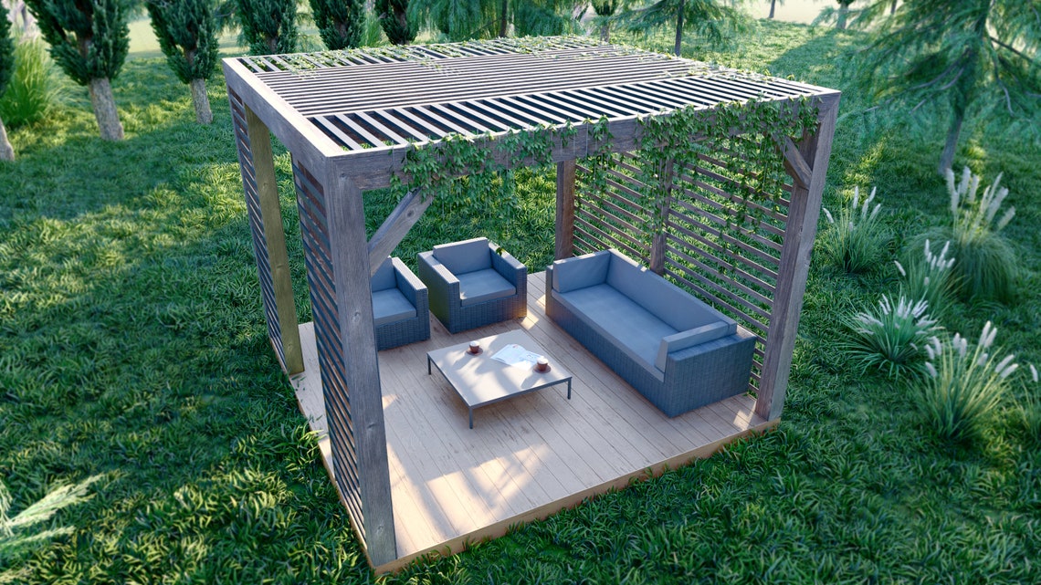 MODERN PERGOLA Plans 12' X 12' / Step-by-step - Etsy