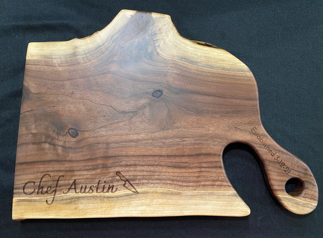 Live Edge Walnut Butcher Block Customizable - Etsy