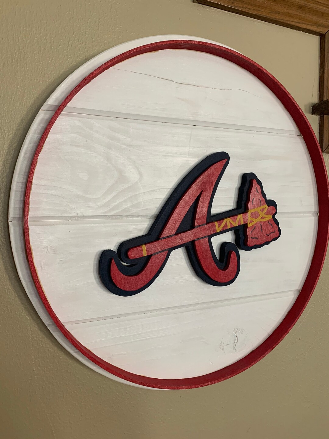Handmade Wooden Atlanta Braves Sign - Etsy